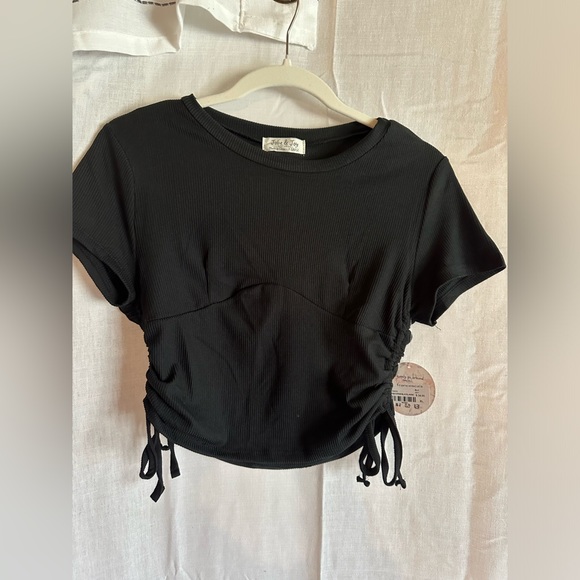 Shirts & Tops | Jolie Joy Ribbed Side Cinch Girls Tee | Poshmark